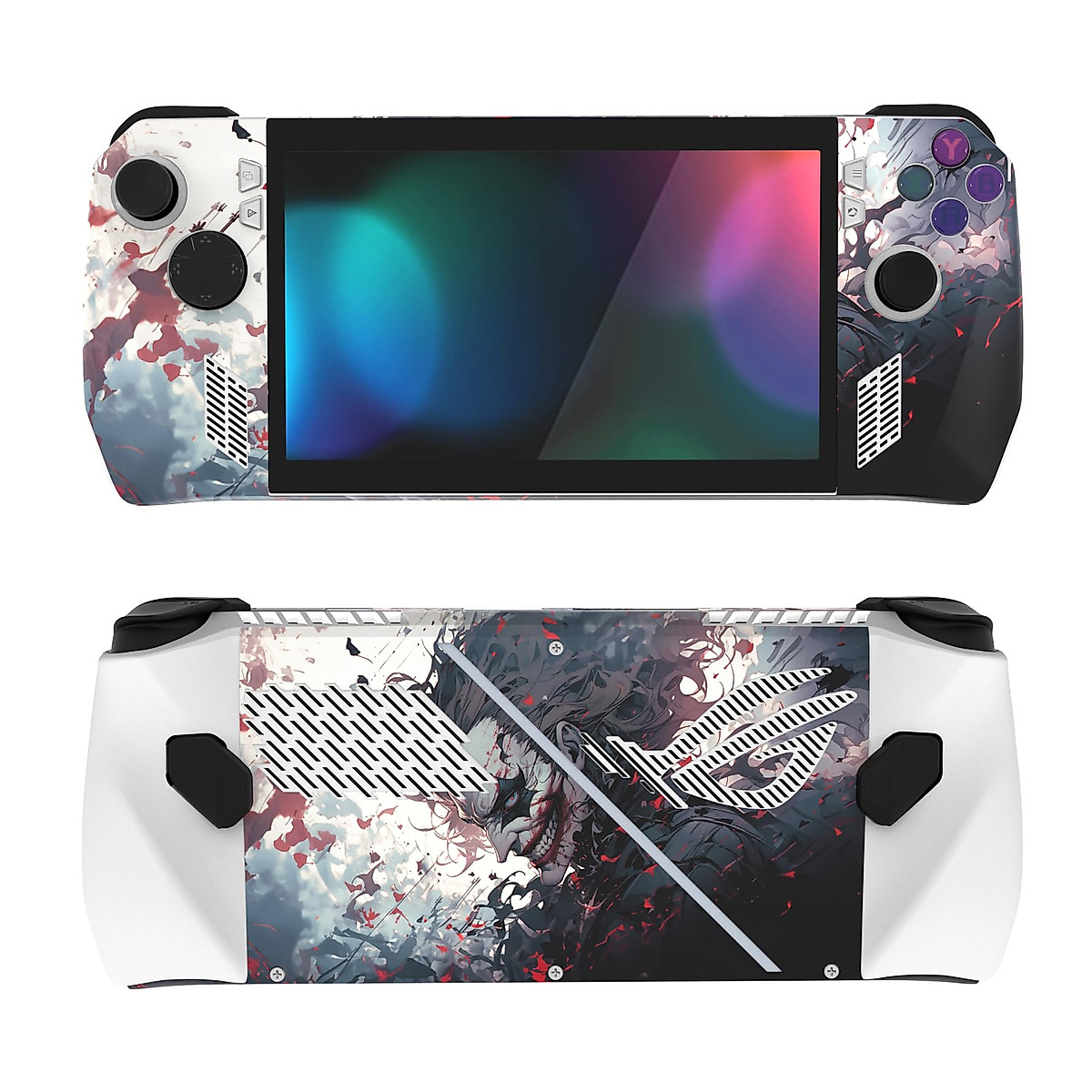 PlayVital 2 Set Protective Skin Decal for ROG Ally, Custom Stickers Vinyl Wraps for ROG Ally Handheld Gaming Console - Killing Clown