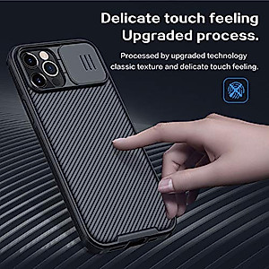 imluckies Compatible with iPhone 12 Pro Max Case with Camera Cover, Hard PC Back & Soft Bumper, Protective & Slim Fit, Camera Protection Case for iPhone 12 Pro Max 6.7" 2020-Black