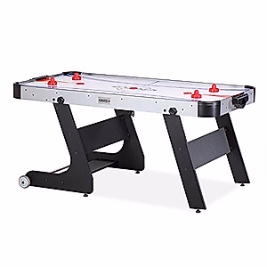Eros 5.5-Foot Folding Air Hockey Table (Jet Black), Perfectly Sized, Lightweight, Durable, Beginner/Intermediate Friendly, and Available in Two Vibrant Colors!