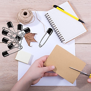 50 Pcs Diaper Pins, Plastic Head Safety Pin with Safe Locking Closures (Black)