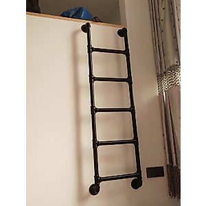 ZSPINJIA Ladders for Egress Basement Window Well Covers Outside,Small Escape Ladder for Fire Emergency Home Safety,Wrought Iron Loft Ladder for High Bed