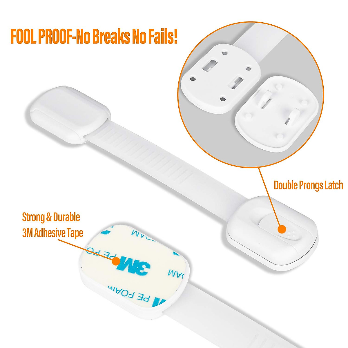 Goodv Baby Proof Cabinet Locks - 6 Pack Adjustable Child Safety Straps Used for Drawer Door Fridge Oven Toilet Seat Kitchen Cupboard Appliance Trash Can with 3M Adhesive