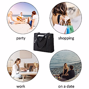 Women Laptop Tote Bag for Work Quilted Teacher Handbag Purse Shoulder Messenger Bag Lightweight Laptop Bag for 15.6 Inch