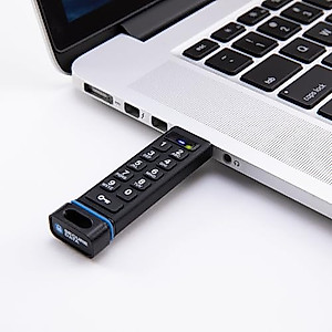 SecureData SecureUSB KP 16GB Hardware Encrypted USB 3.0 Flash Drive FIPS 140-2 Level 3 Unlock via Keypad TAA Compliant, CJIS, HIPAA, CMMC, GDPR Compliant, Works with Mac and Win Free AV