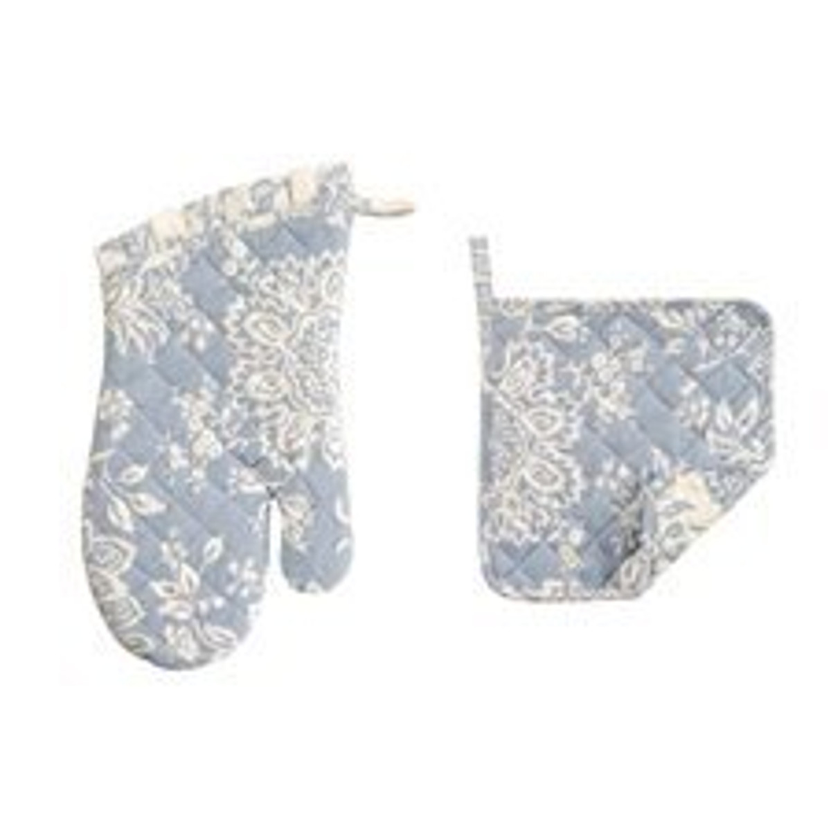 Pot Holder & Ruffled MITT Set,Shelby,BLU