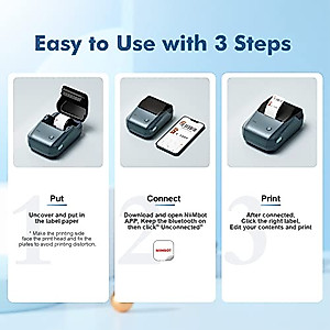 2 Inch Label Printer B1 with Tape, Wireless Bluetooth Portable Sticker Maker, Small Business Thermal Printer, Compatible iOS & Android, for All Purpose Barcode Address Text Labels (Grey)