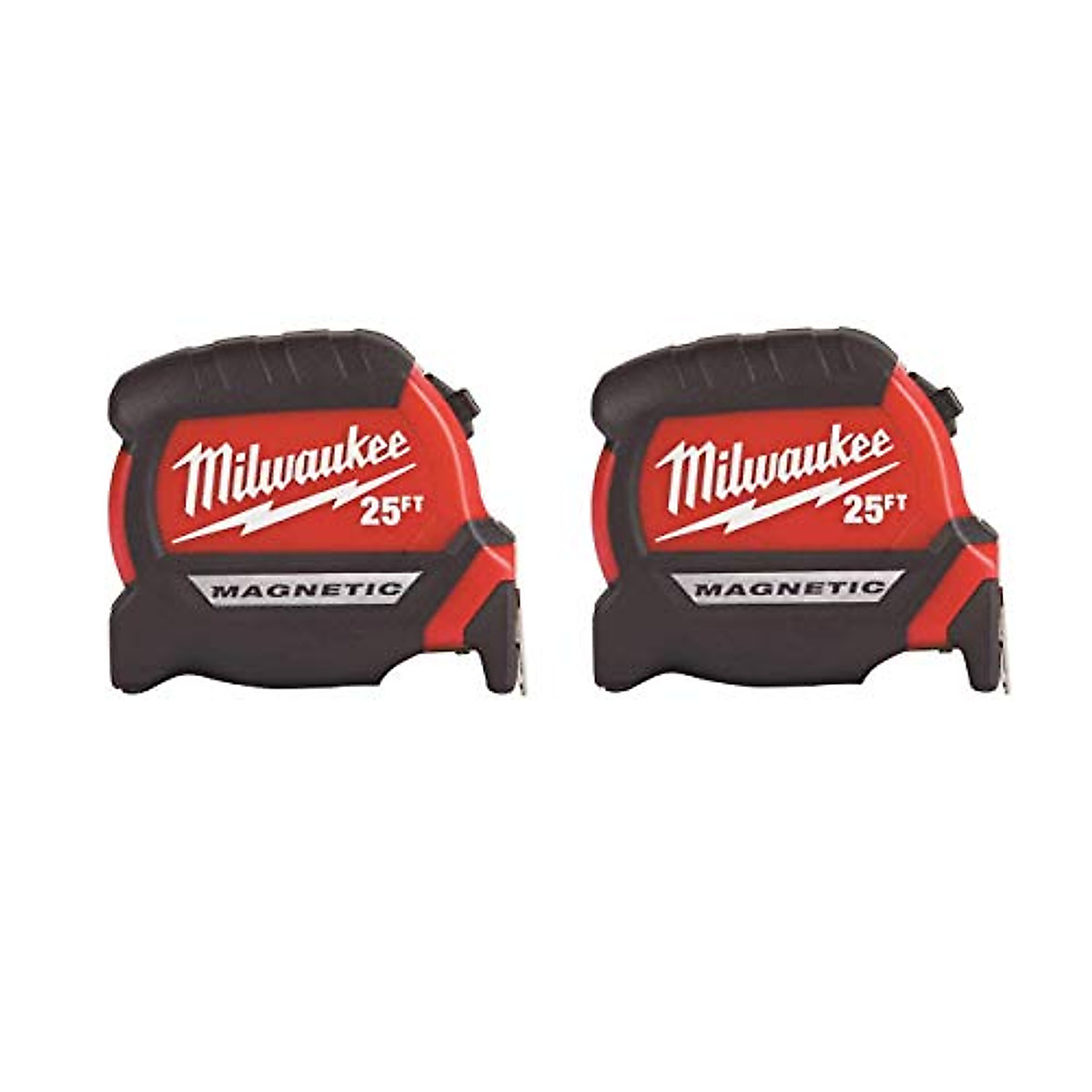 Milwaukee Tool 48-22-7125 Magnetic Tape Measure 25 ft x 1.83 Inch, 2 Pack