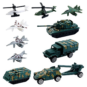 deAO Aircraft Carrier Toy with Scale Model Warplanes Warships Military Vehicles Battleship Helicopter Planes Trucks Tank Army Men Toys for Kids Boys Girls 18 Inches