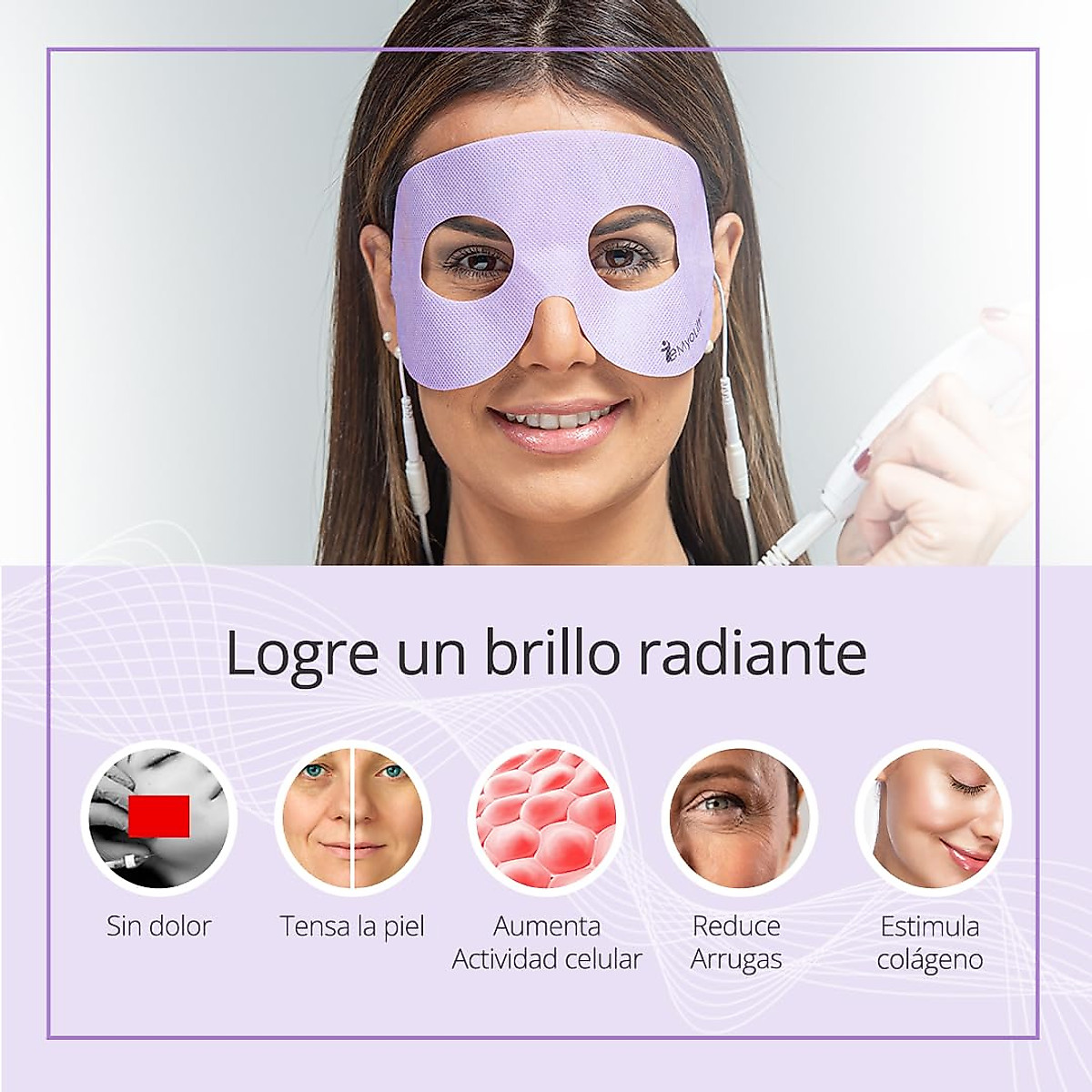 myolift 7E Wellness Conductive Eye Facial Mask Microcurrent Machine - Skin Care Tools for Microcurrent Facial Device - Instant Face Lift, Anti Aging, and Skin Tightening - Up to 10-12 Uses