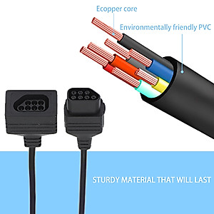 JoFong 7-Pin Controller Extension Cable for 1985 Version NES Controller, Classic Retro Game Console Plug and Play Controller Grip Extension Cable, 1.78M/5.8FT 2-Pack, Note Not for NES Classic (2016)