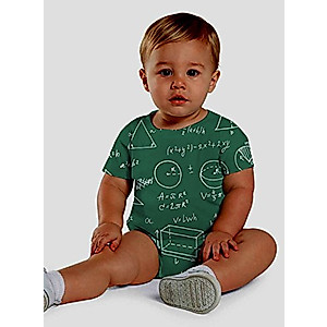 Speedy Pros Math Logo Shapes Infant One Piece Snapsuit Bodysuit 6 Months Multi-Color
