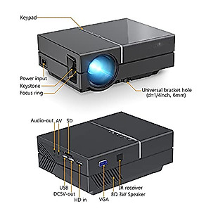 CXDTBH K8 Mini LED Video Portable 1080P 150inch Home Theater Digital Projector for 3D 4K Cinema ( Color : K8 )