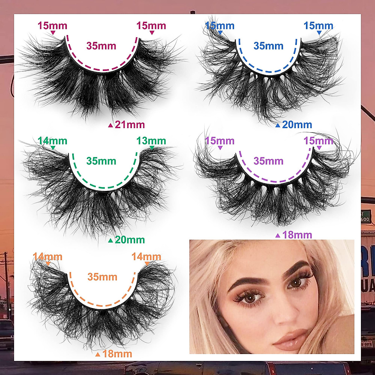 Mink Lashes D Curl Lashes Strips Fluffy False Eyelashes Full Volume Messy Fake Lashes 10 Pairs 5 Styles Mink Lash Pack
