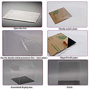 A+ DESIGN Clear Acrylic Display Case Assemble Collectibles Box Alternative Glass Case for Display Action Figures Home Storage & Organizing Toys (8x8x8 inch; 20.5x20.5x20.5 cm)
