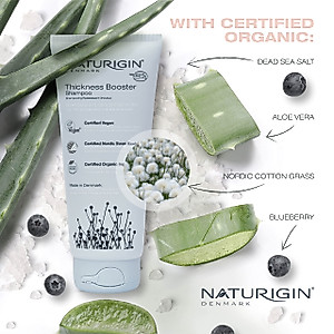Naturigin Volumizing Shampoo - Vegan and Organic Hair Thickening Shampoo for Instant Hair Volume - Shampoo for Hair Growth that Prevents Hair Loss in Thin Hair, Free from Harsh Chemicals and Parabens