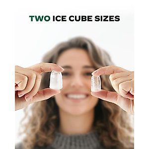 Silonn Countertop Ice Maker with Expanding Ice Basket, 9 Cubes in 6 Mins, 2.5L Ice Basket, Self-Cleaning Ice Maker with LED Touch Control, 2 Bullet Ice Sizes for Home, Kitchen, Office