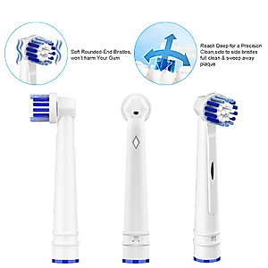 Replacement Toothbrush Heads Compatible with Oral B Braun, 4 Pack Professional Electric Toothbrush Heads Sensitive Clean Brush Heads Refill for Oral-B 7000/Pro 1000/9600/ 500/3000/8000