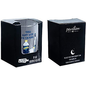 Pavilion Gift Company Vodka: Happy Water For Fun People-11 o 11 oz Rocks Glass, Blue