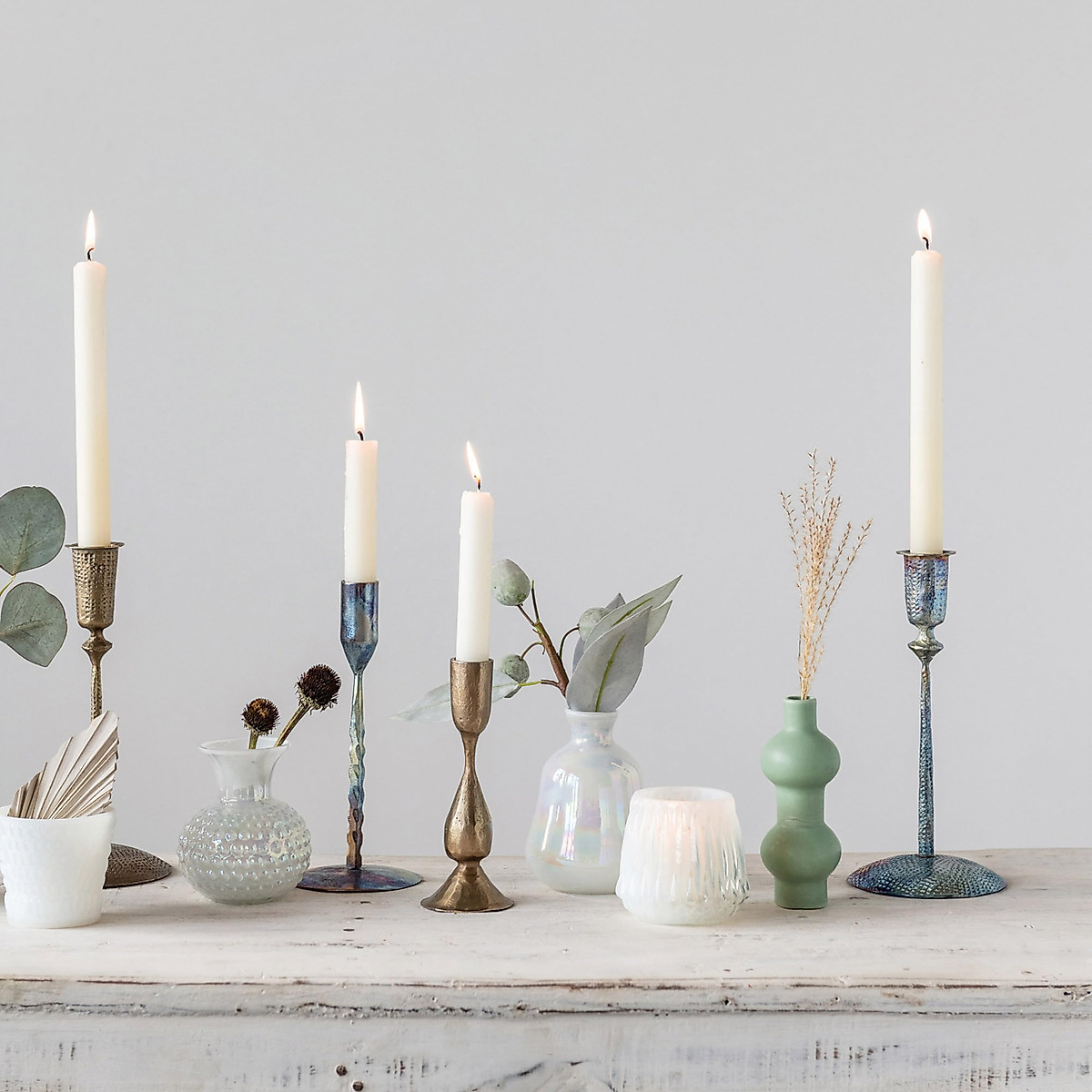 Creative Co-Op Hand-Forged Metal Taper, Antique Brass Finish Candle Holder