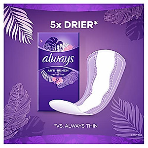 Always Anti-Bunch Xtra Protection Daily Liners Long Unscented, Anti Bunch Helps You Feel Comfortable, 108 Count