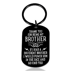 Brother Gifts Keychain for Brother from Sister Brother Funny Tank You Gift for Birthday Christmas Valentines Day Siblings Day Graduation for Big Little Brother Men Boys Stepbrother Brother in Law Cousin