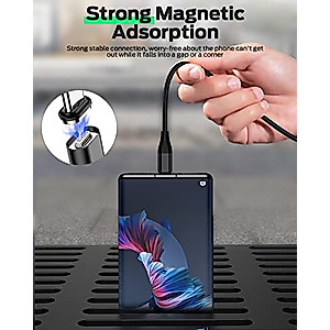 YKZ 60W USB C Magnetic Charging Cable 2Pack with Extra Magnetic Type C/MicroUSB and i-Product Tips