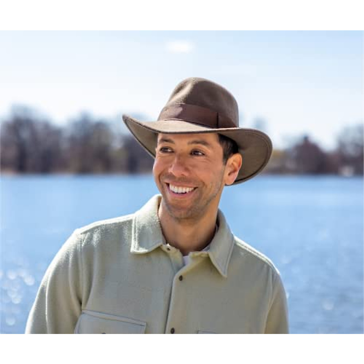 Indiana Jones Men's Crushable Wool Felt Fedora Hat, Brown, X-Large