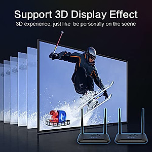 Wireless HDMI Transmitter and Receiver,1080P HD Wireless HDMI Extender, 150m Range Streaming Video Audio from Laptop, PC, Phone to HDTV Projector for Home Theater, Conferences, Games