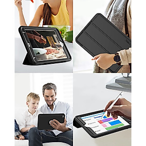 SEYMAC for iPad Mini 5 / Mini 4 Case 7.9", Sturdy Heavy Duty Shockproof Protection Folio Stand Case with Smart Cover Auto Sleep/Wake for iPad Mini 5th / 4th Generation, Black