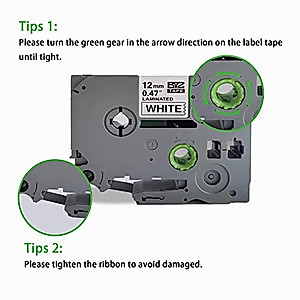 KJYAPSON TZe-231 Compatible for Brother TZe-231 TZ-231 p-Touch Label Tape 12mm 0.47 Laminated White for PT D210 H110 D600 D400 1750 1280, Black on White (5 Pack)