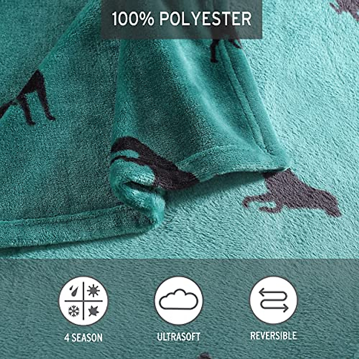 Eddie Bauer- Throw Blanket, Ultra Soft Plush Home Décor, All Season Bedding (Buddy The Dog Green, 50 x 60)