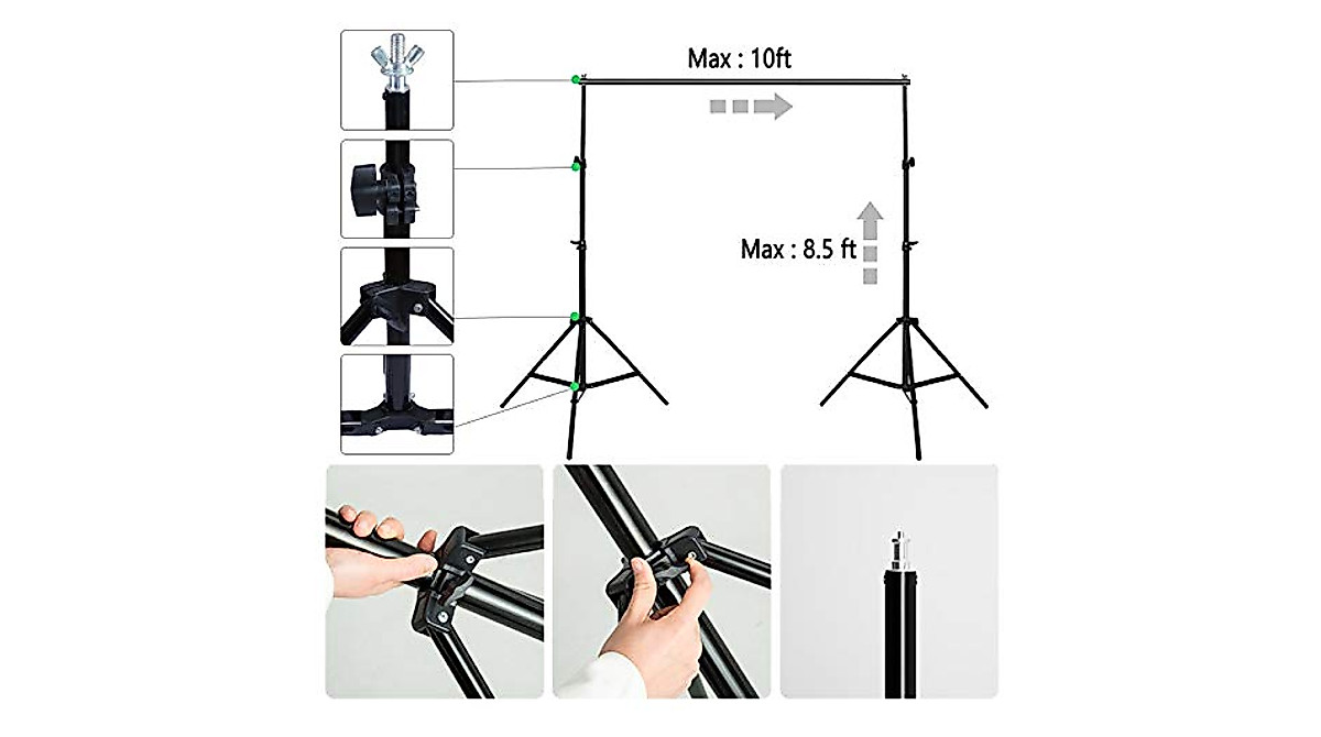 White Photography Backdrop with Stand – 6x9ft Seamless & Portable