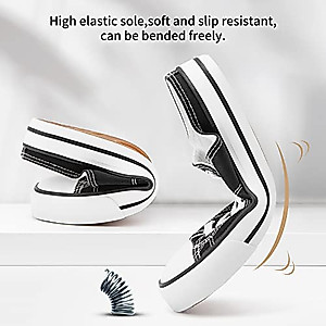 Women's Slippers Canvas Sneakers Slip on Shoes Non Slip Mules Backless Sneaker（Black.US7）