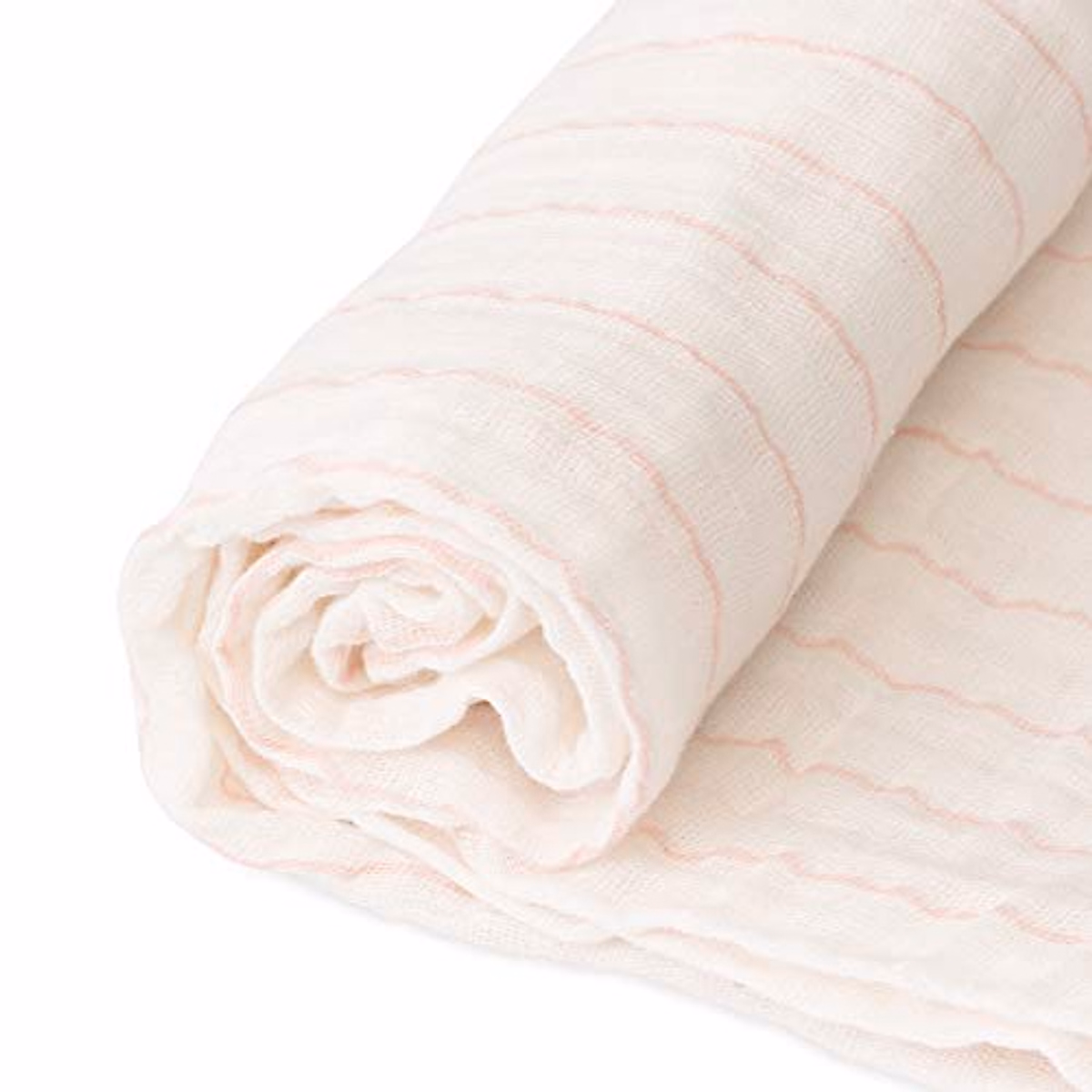 Red Rover Kids Cotton Muslin Swaddle - 47”x 47”- 100% Cotton – Machine Washable – Softer with Every Wash – Playful Designs -Soft, Breathable & Lightweight – Unisex (Pink Stripe)