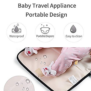 NIUXUAN 3 in 1 Waterproof Portable Changing Pad Diaper Travel Multifunction Baby Diaper Cover Mat Changing Pads Liners Folding Diaper Bags（Red）