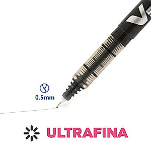 PILOT V5 Liquid Ink Rollerball 0.5 mm Tip - Black, Box of 12