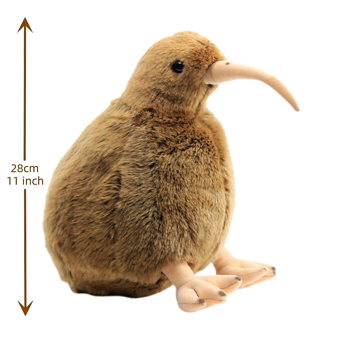 WinAdiGoo Cute Furry Realistic Kiwi Bird Plush Doll Soft Stuffed Animal Toy 11 inch Cuddle