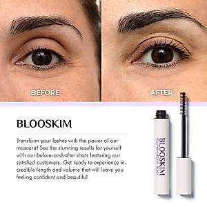 Mascara for Older Women 60 Plus, Prime Mascara, Lengthening & Strengthening Lash Mascara for Mature Women, Volumizing, Long Stay, Hypoallergenic Waterproof Mascara for women over 50 - Black 0.34 FL OZ