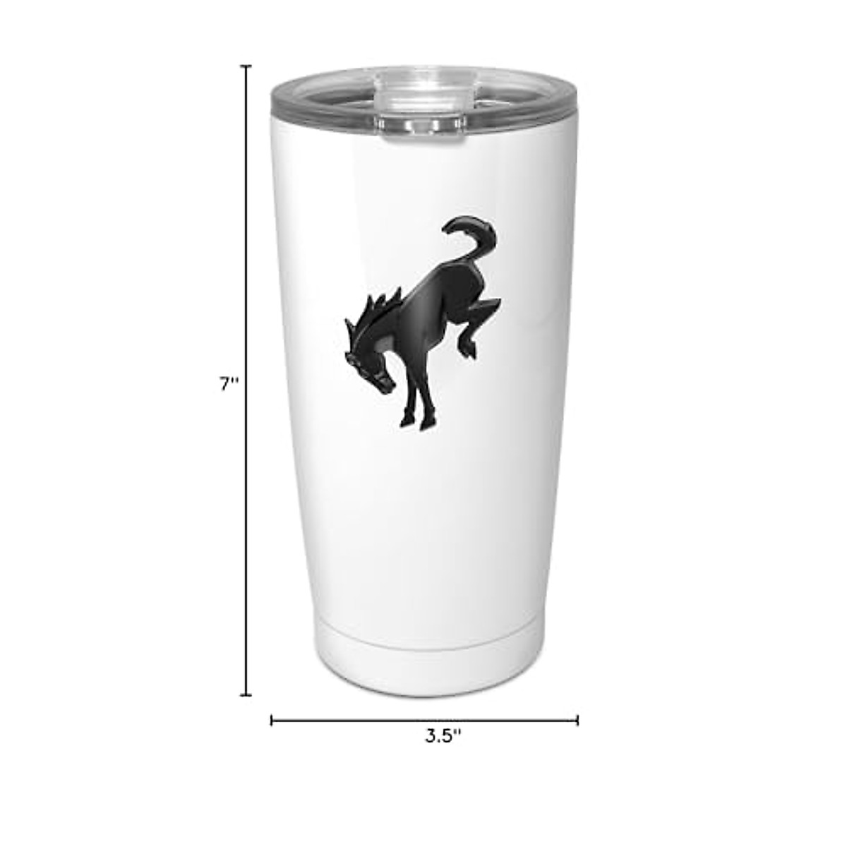 iPick Image for Ford Bronco in Black Color 20 oz Dual-Wall Insulated Stainless Steel White Travel Tumbler