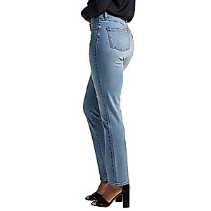 JAG Jeans Women's Petite Vivie High Rise Straight Leg Pull-on Jeans, Beachside, 12