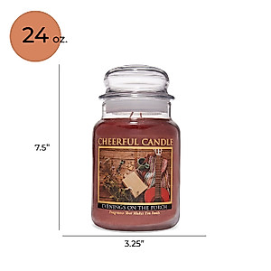 A Cheerful Giver - Evenings On The Porch Scented Glass Jar Candle (24 oz) with Lid & True to Life Fragrance Made in USA