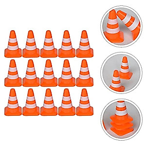 ibasenice 21pcs Activity Windproof Small Ornaments Theme Teaching Toy Cones- Traffic Useful Games Cones Flag Model Stuff Landscape Roadblock Child Soccer Favor Supplies for Birthday