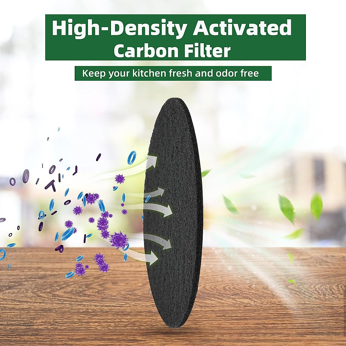 6 Pack Activated Carbon Compost Bin Filters, 6.75 Inch +5 Inch Round Replacement Filters for Kitchen Compost Pail, Countertop Bucket Refill Sets, Compatible with Compost Collector Square+Round