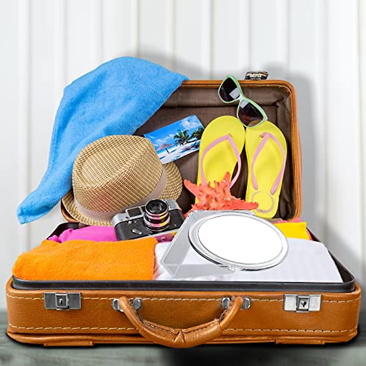 1x/7x Magnifying Makeup Mirror for Desk Double Sided 360°Rotation Desk Mirror,Portable Table Acrylic Small Standing Mirror for Cosmetic