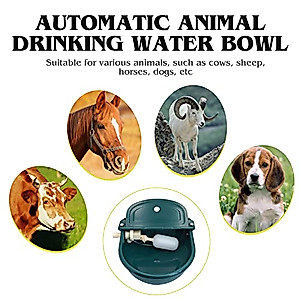 MUDUOBAN Automatic Water Bowl with Float Valve Stainless Steel Livestock Water Trough for Dog Horse Cattle Pig Chicken Goat Sheep (Green)