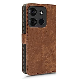 Case Compatible with Infinix Smart 7 HD X6516,Leather Case with Card Slot.Wallet Design,RFID Protection.Standable Flip Case Brown