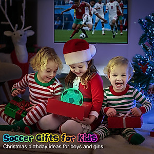 Linkax Easter Basket Stuffers for Teens Boys, Soccer Gifts for Boys, Easter Gifts for Kids Toys for Ages 8-13, Soccer Ball 3D Illusion Lamp, 8 9 10 11 12 Year Old Birthday Presents Room Decor