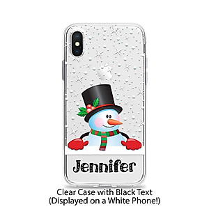 Case Charming Christmas Snowman Case Personalized for iPhone 15 14 Pro Max 13 mini 12 11 XS XR X 10S 10R 10 8 Plus 7 SE Clear Slim Soft Flexible TPU Rubber Cover