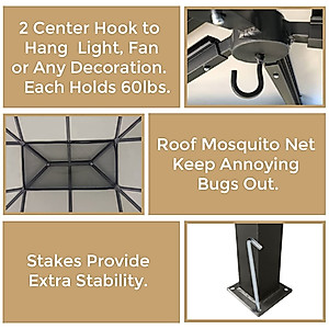 ZZBJ 12 ft. x 10 ft. Aluminum Hardtop Outdoor Patio Gazebo with Insulated Double-Roof Hardtop and Netting