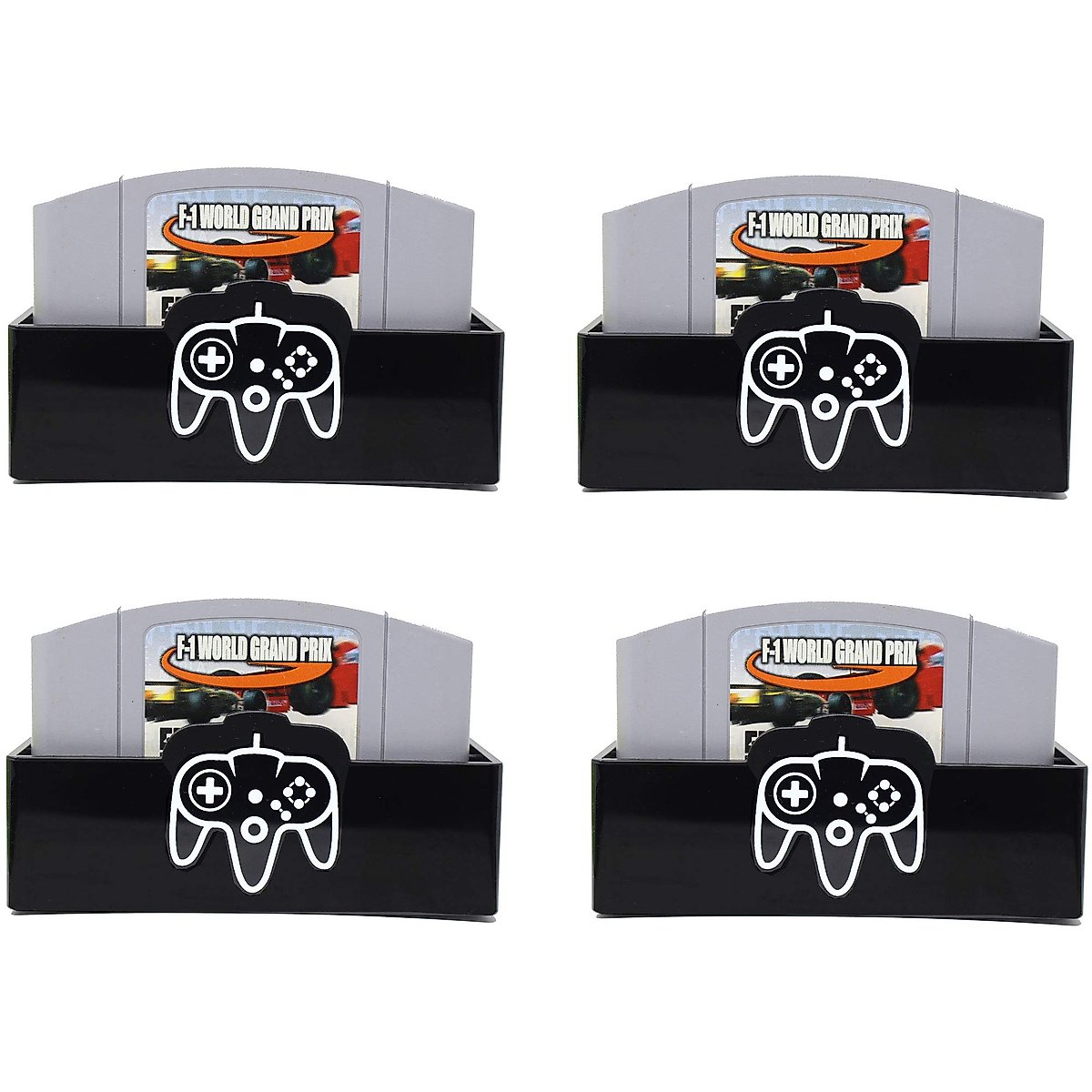 Skywin N64 Game Storage - N64 Game Holder Fits and Organizes N64 Cartridges - Simple and Stylish Design to Show Off Your Game Collection (4 Pack)